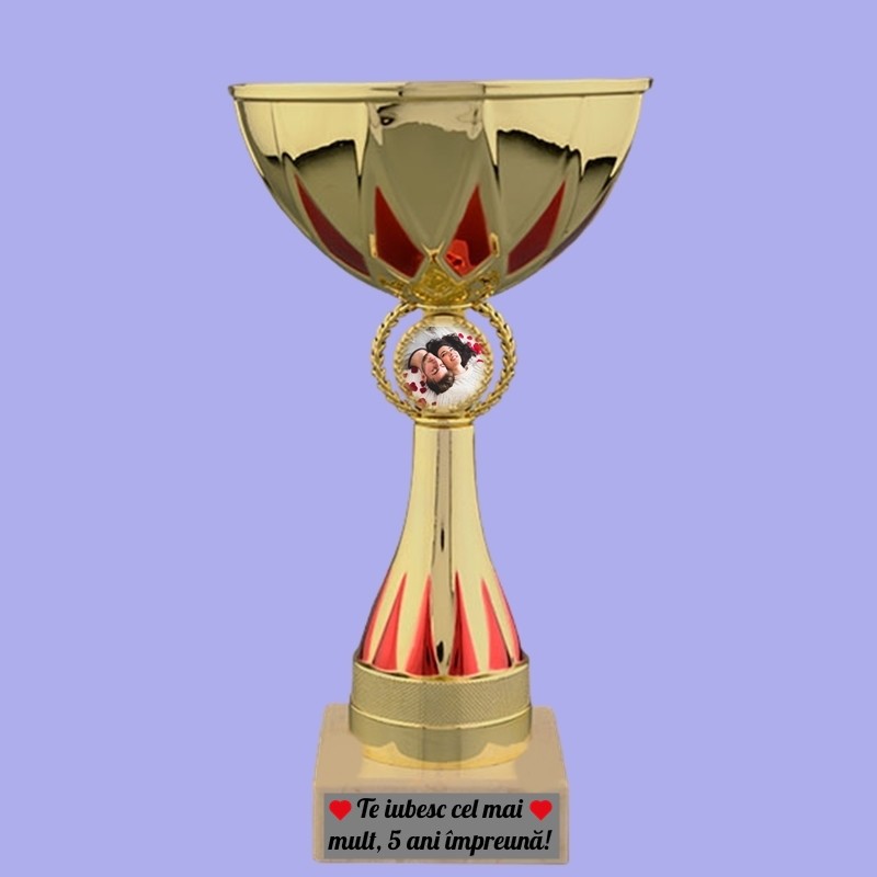 Cupa Trofeu personalizat cu mesaj si poză